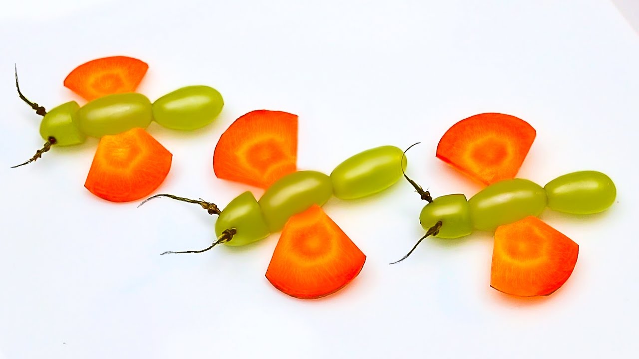 Handmade Carrot Dragonfly |Vegetable Carving Garnish/Art In Fruit ...