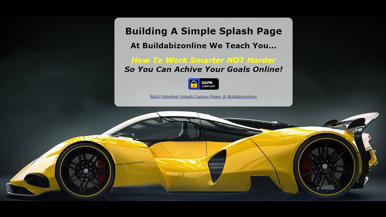How To Build A Simple Splash Page Using Buildabizonline Tools - YouTube
