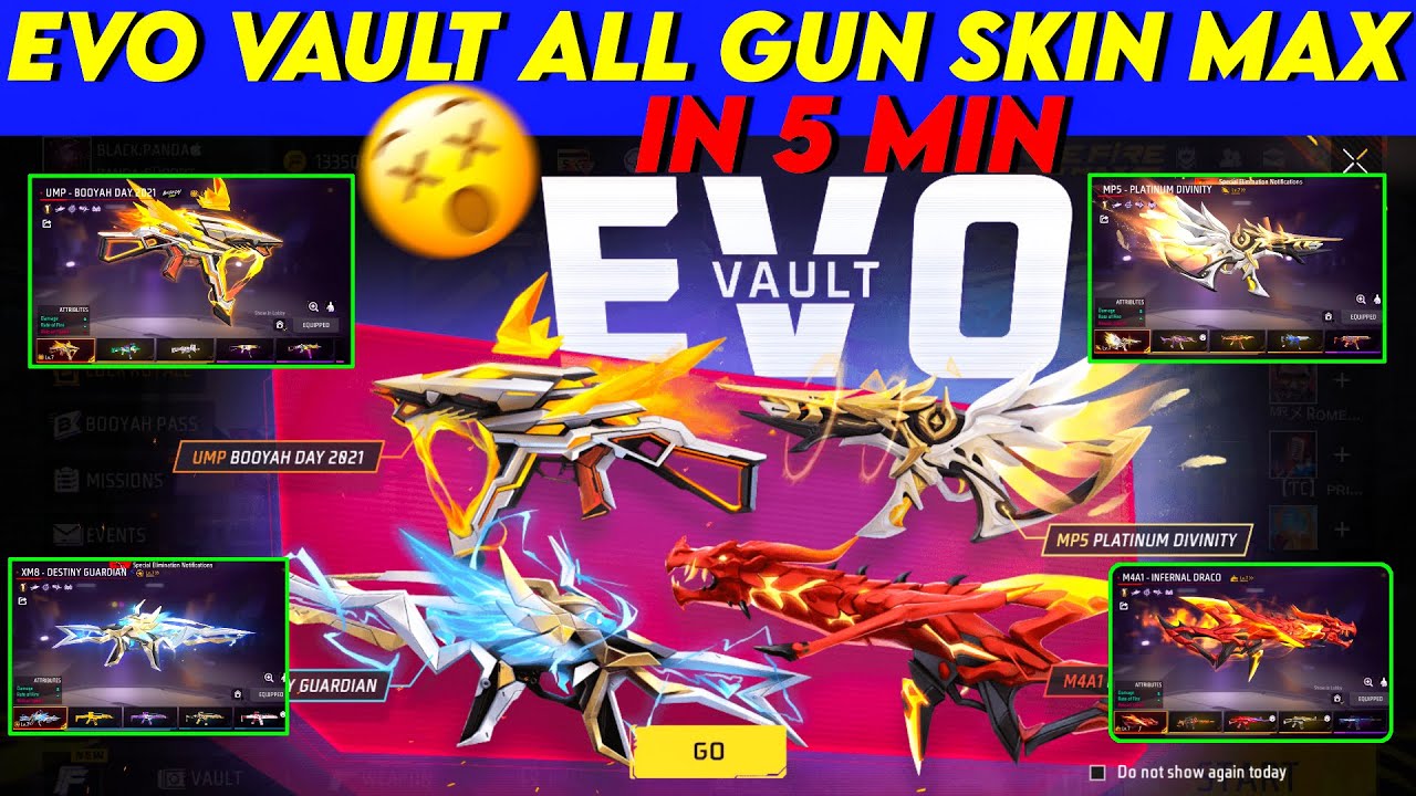 Evo Vault All Gun Max In 5 Min👀 | Evo Vault Event Spin | Evo Xm8 + Mp5 ...