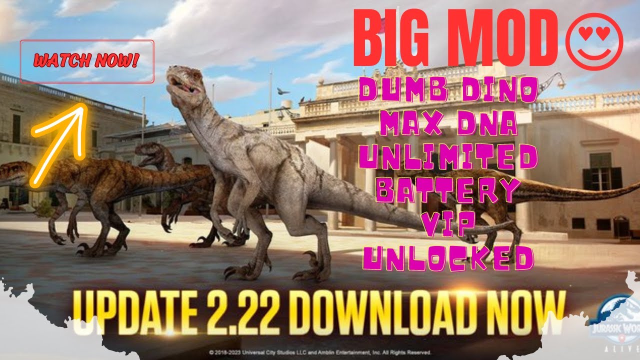 Jurassic world ALIVE 2.22.35 mod apk | DUMB DINO | VIP UNLOCKED ...