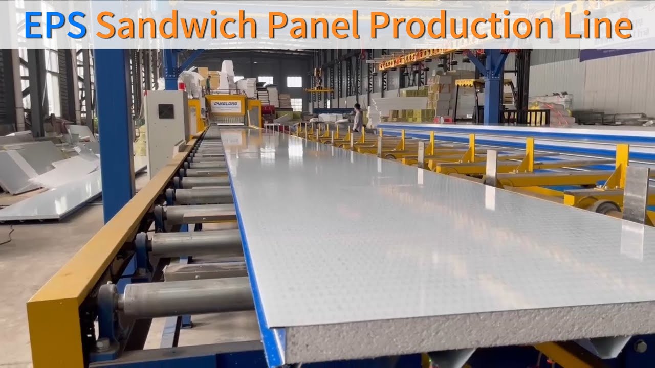 EPS sandwich panel production line#sandwichpanel - YouTube