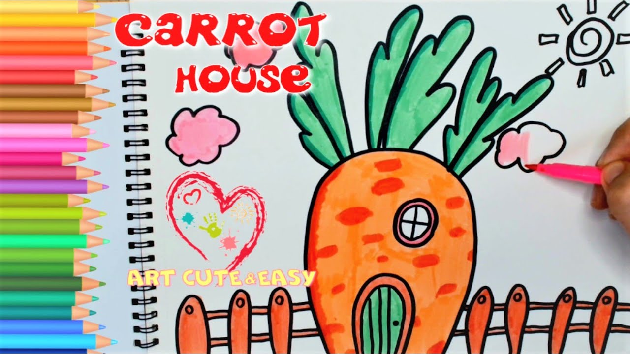 Draw a carrot house - YouTube