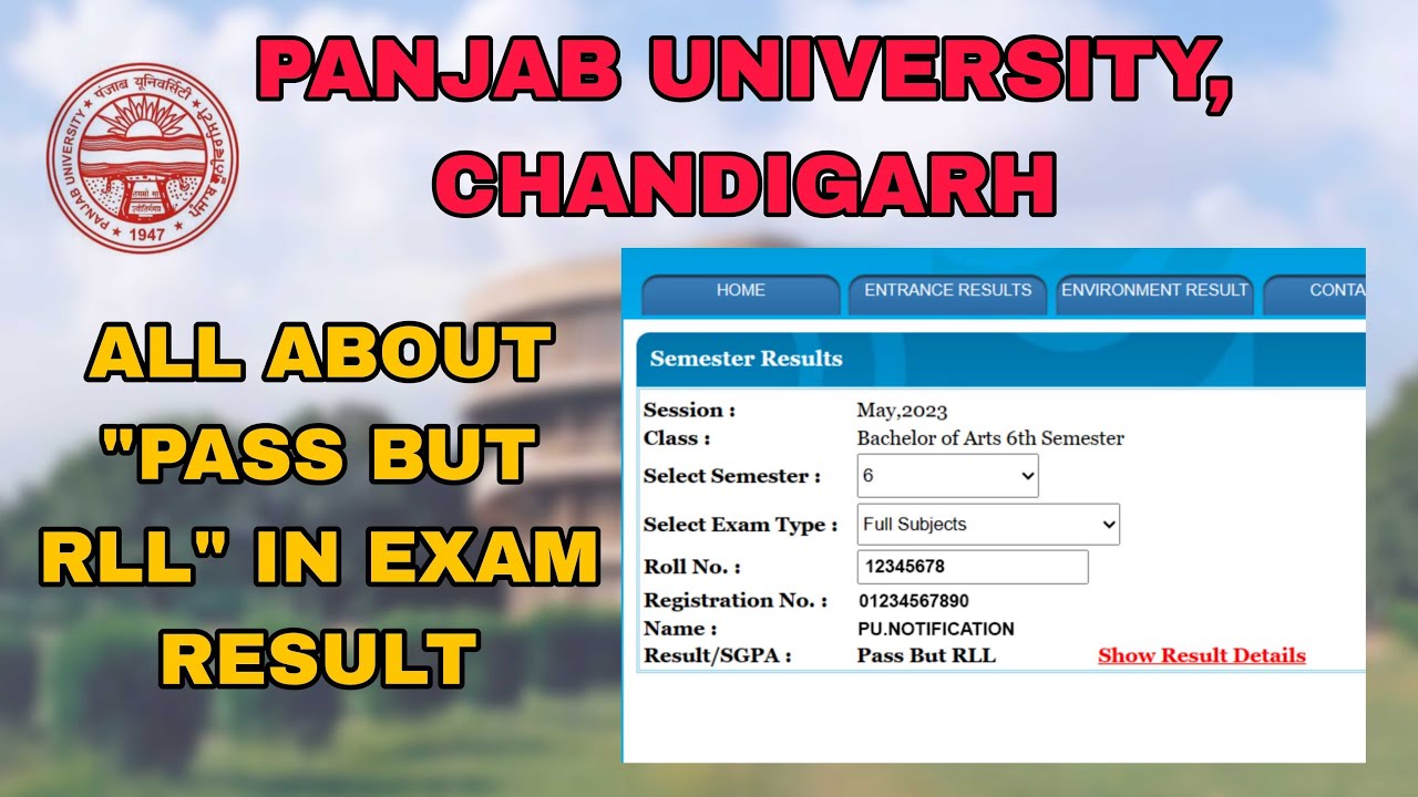 ALL ABOUT "PASS BUT R.L.L" IN EXAMS | PUCHD EXAMS | PU RESULT - YouTube