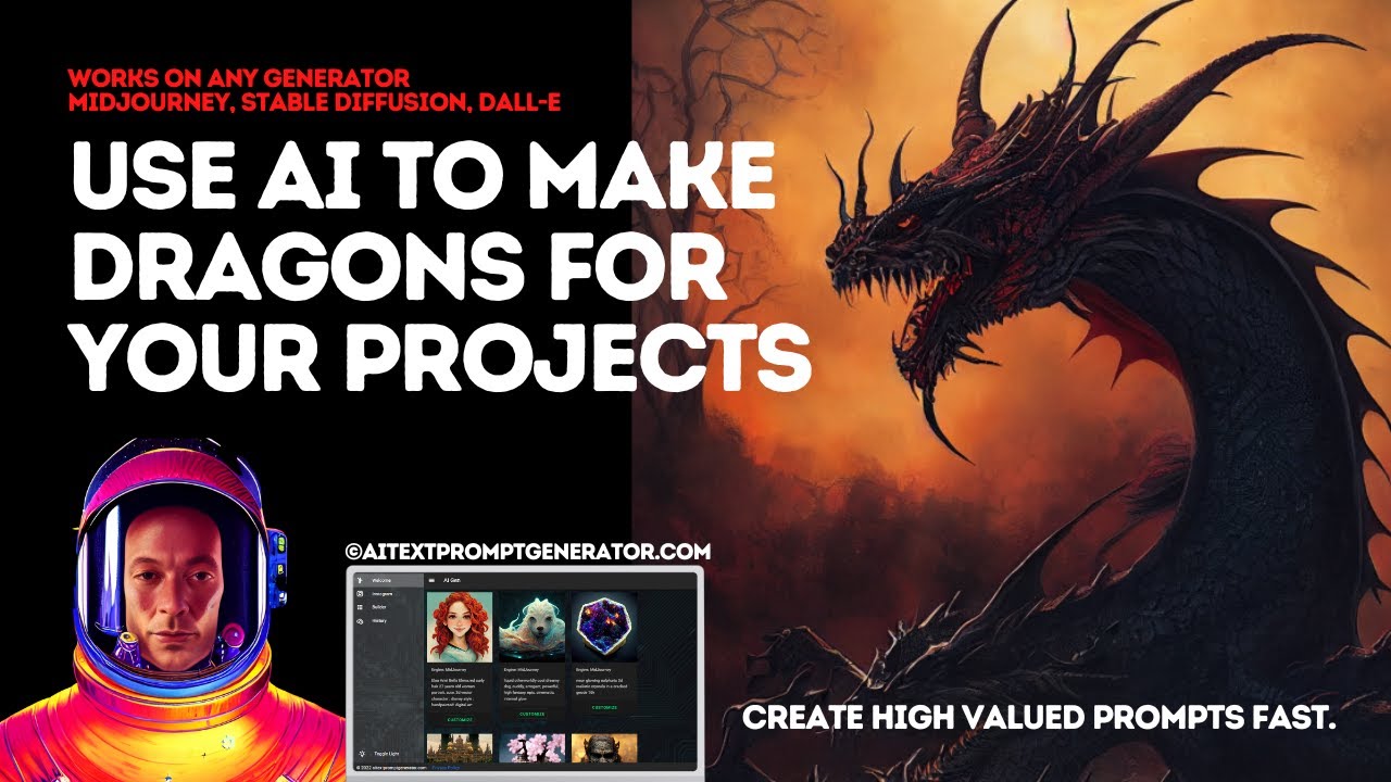 HOW TO MAKE DRAGONS WITH AI - AI Text Prompt Generator - YouTube