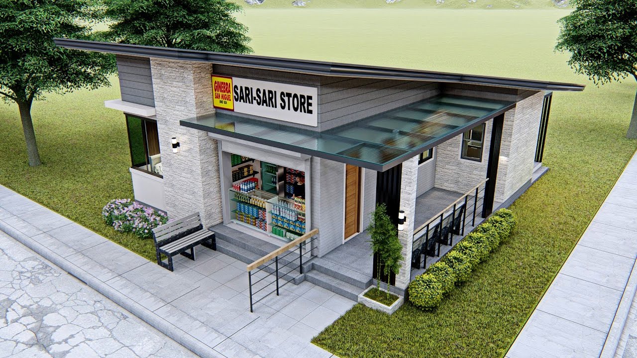 (8 X 8.5 Meters) SMALL HOUSE DESIGN | 2 Bedroom with Sari sari Store ...