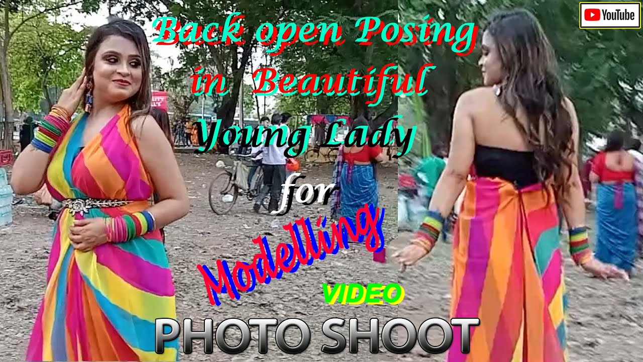 BACK OPEN POSING IN BEAUTIFUL YOUNG LADY FOR MODELLING VIDEO PHOTOSHOOT ...