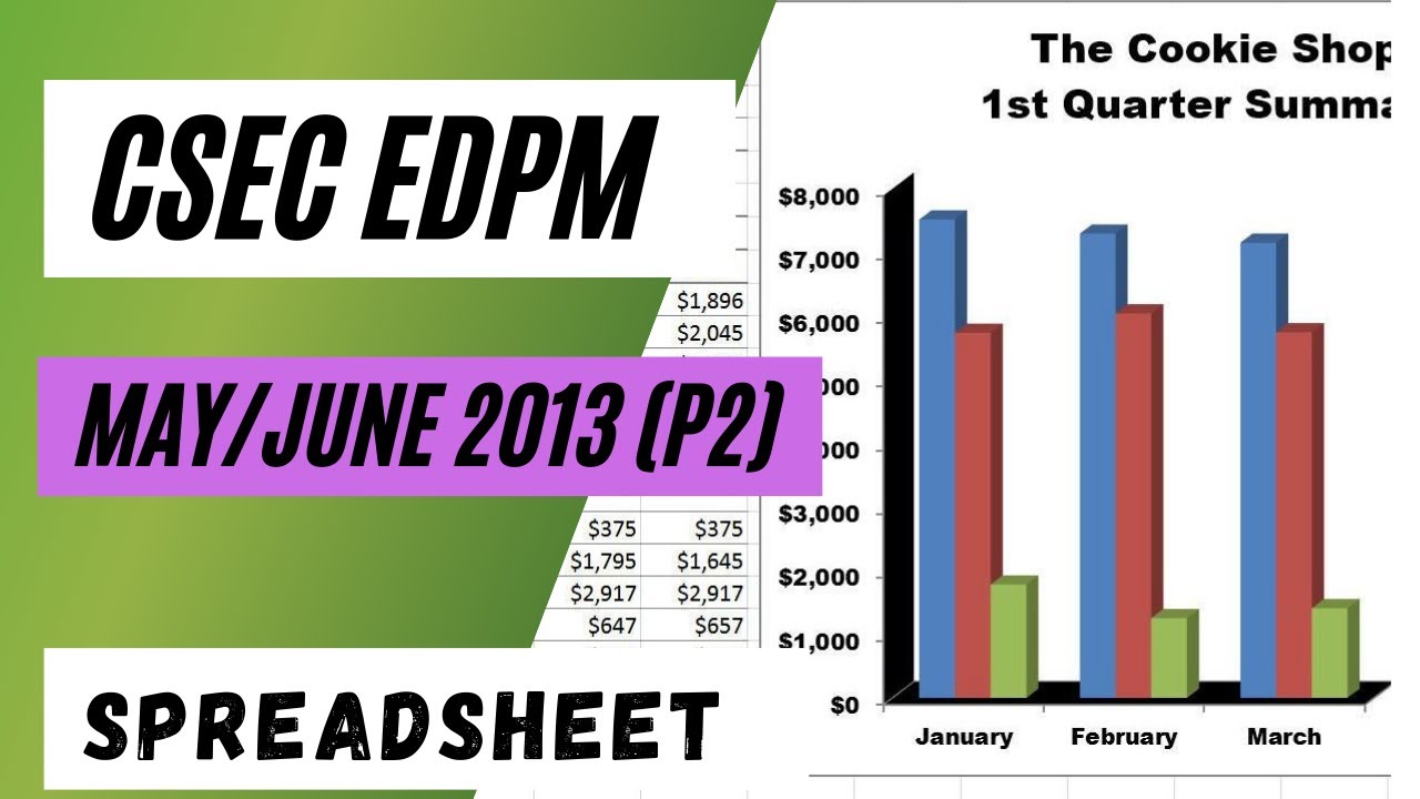 CSEC EDPM| 2013 (P2) Past Paper| Spreadsheet - YouTube
