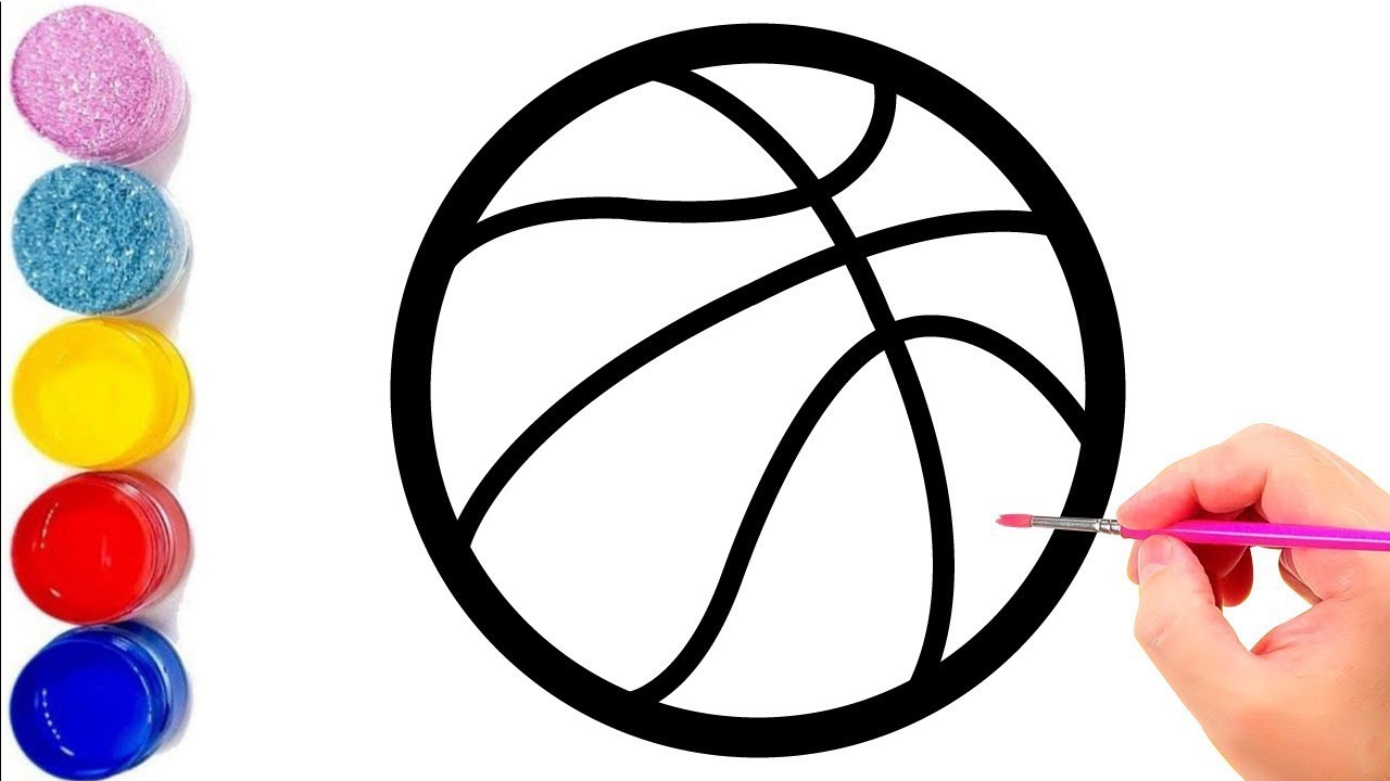 🏀 Basketball Drawing, Painting, and Coloring for Kids and Toddlers ...