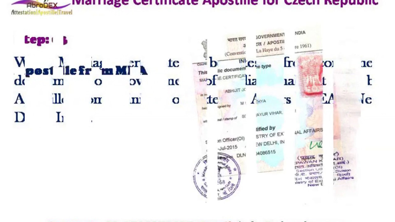Marriage Certificate Apostille for Czech Republic - YouTube