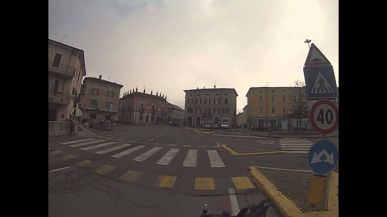 Bike ride through the center of town - Carpenedolo italy - YouTube