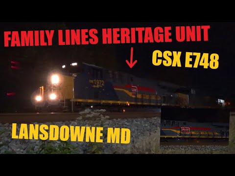 The (Family Lines Heritage Unit) Leading (CSX E748) At (Lansdowne MD) - YouTube