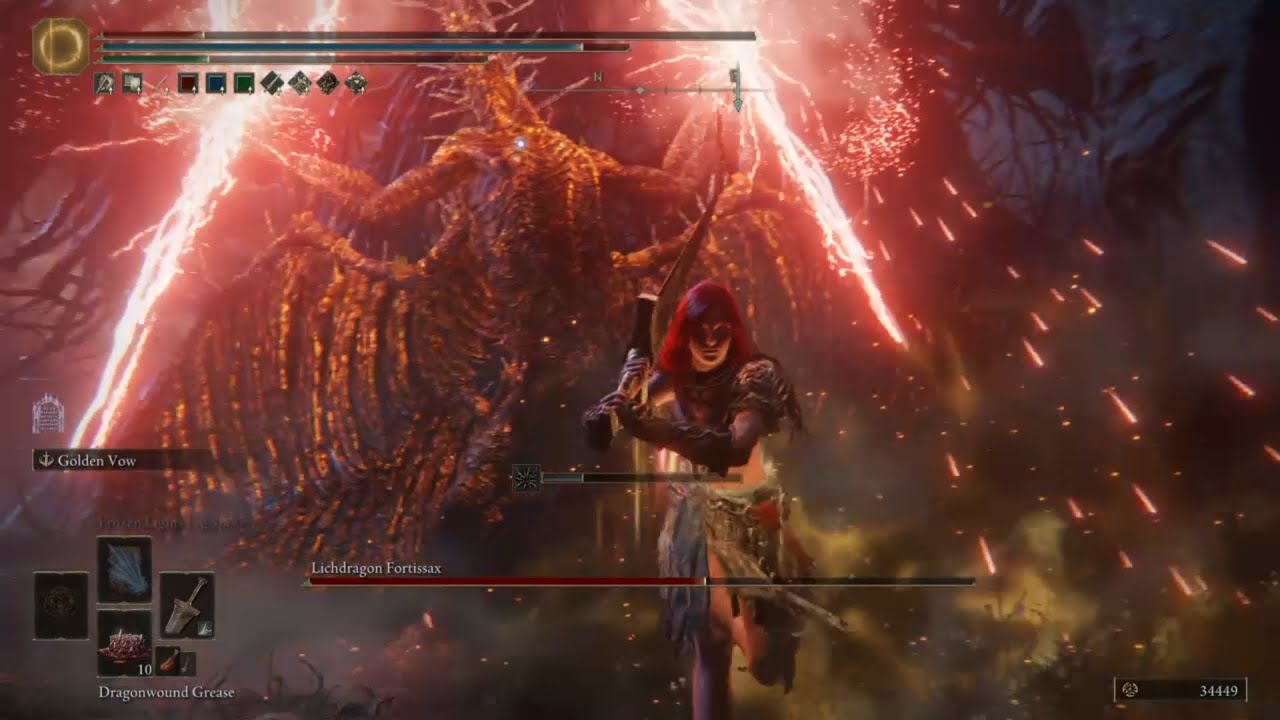 Shin vs Lichdragon Fortisax (Deeproot Depths) | Fia's Quest End - Elden ...