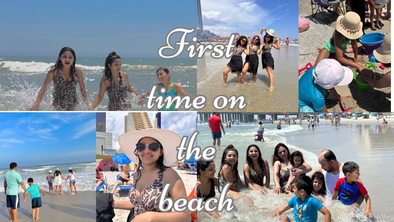 First time on the beach || Atlantic City beach|| boardwalk - YouTube