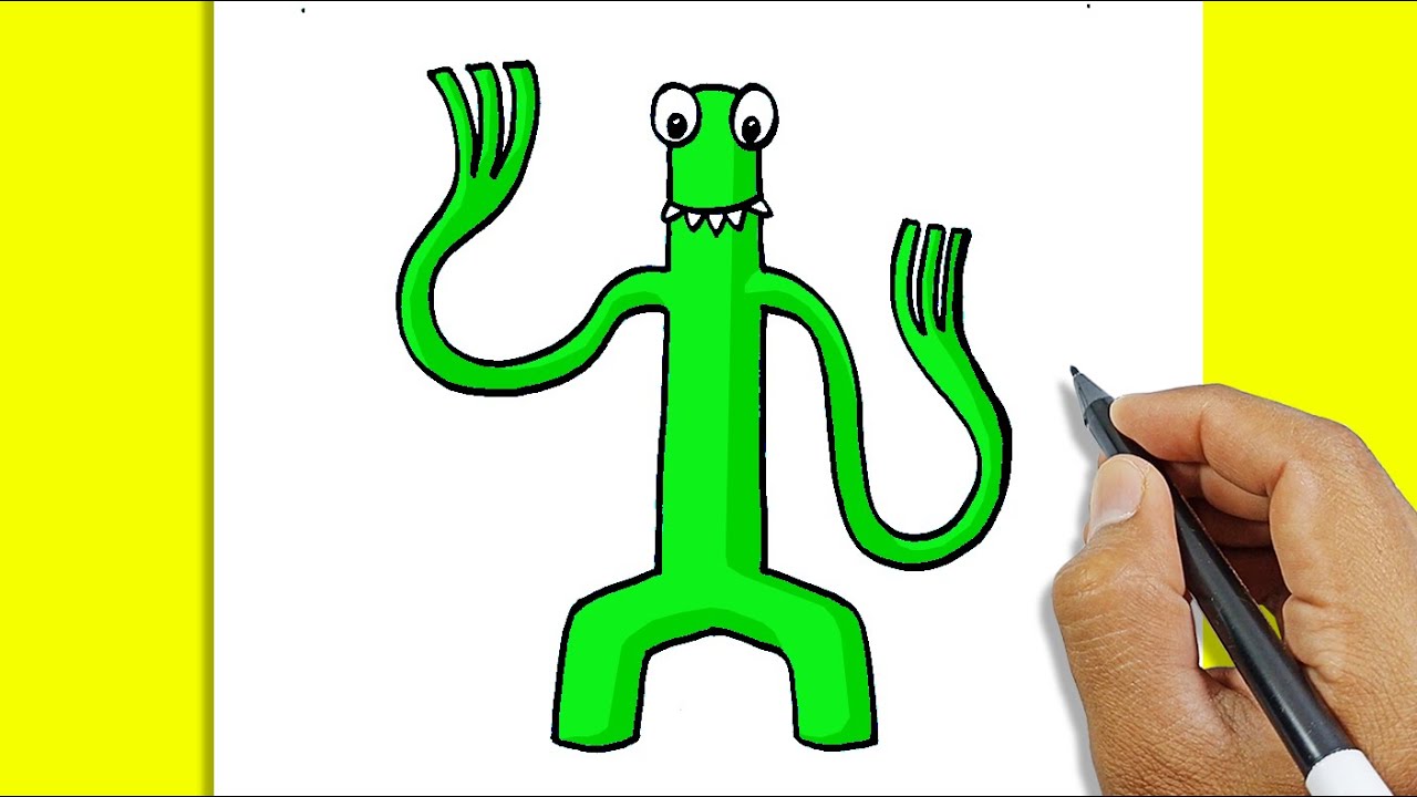 How To Draw Rainbow Friends Chapter 2 Characters Green | Rainbow ...