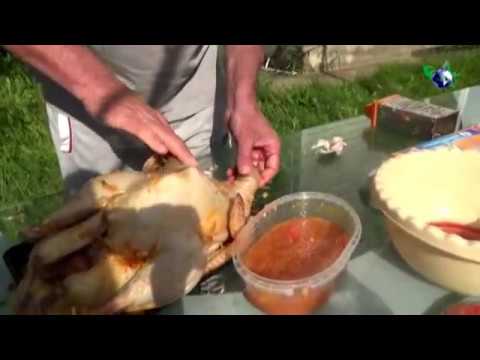 Готовим домашнего гуся на природе