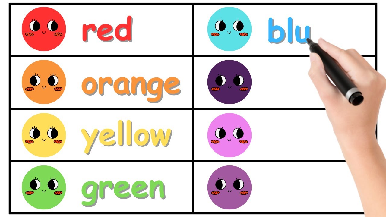 Colors names, Colors names for kids, Learn Color name in English, Color ...