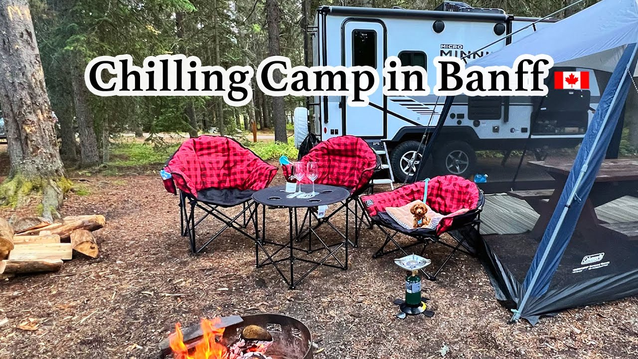 🏕️Chilling Camp in Banff | Johnston Canyon Campground | Walk around the ...
