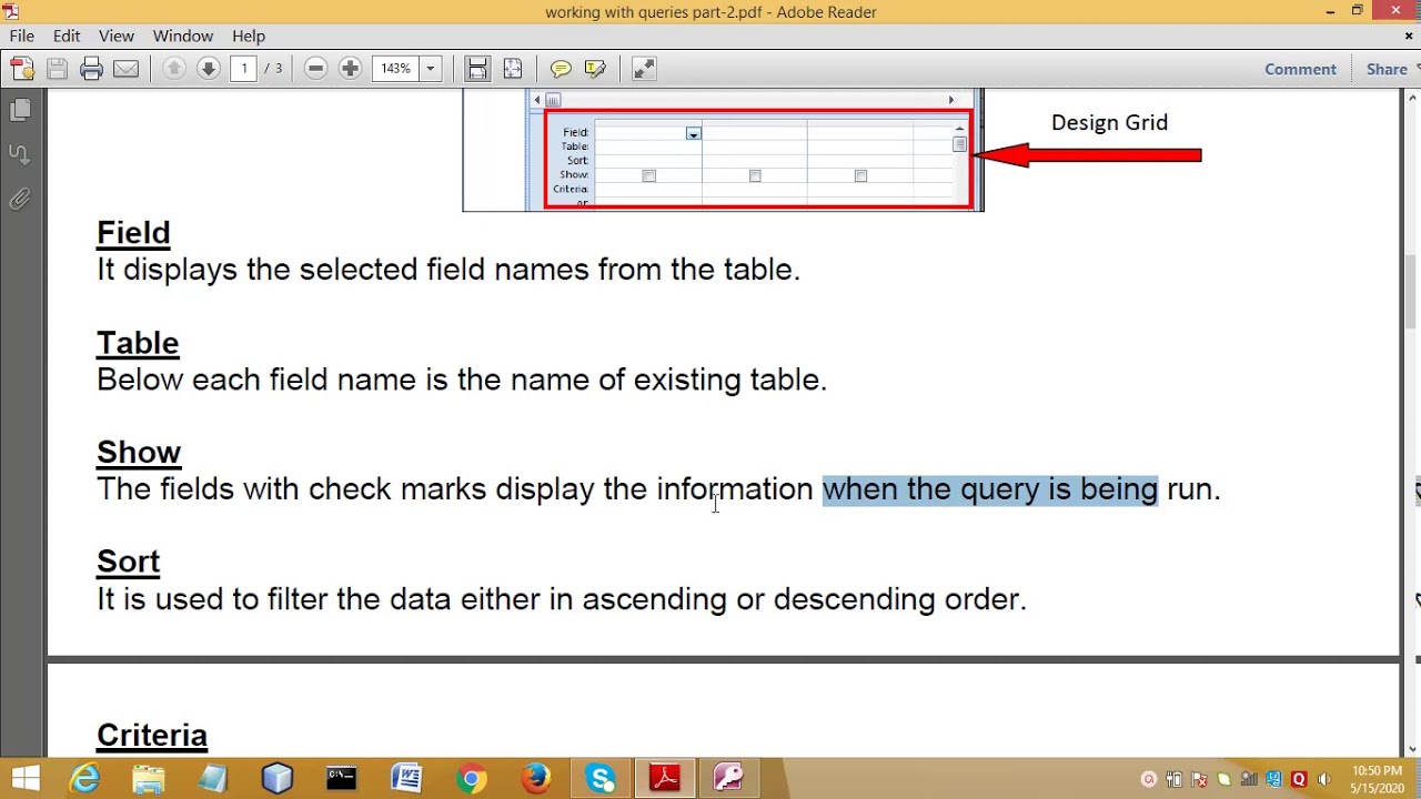 Working with Queries in Ms-Access (Part 2) - YouTube