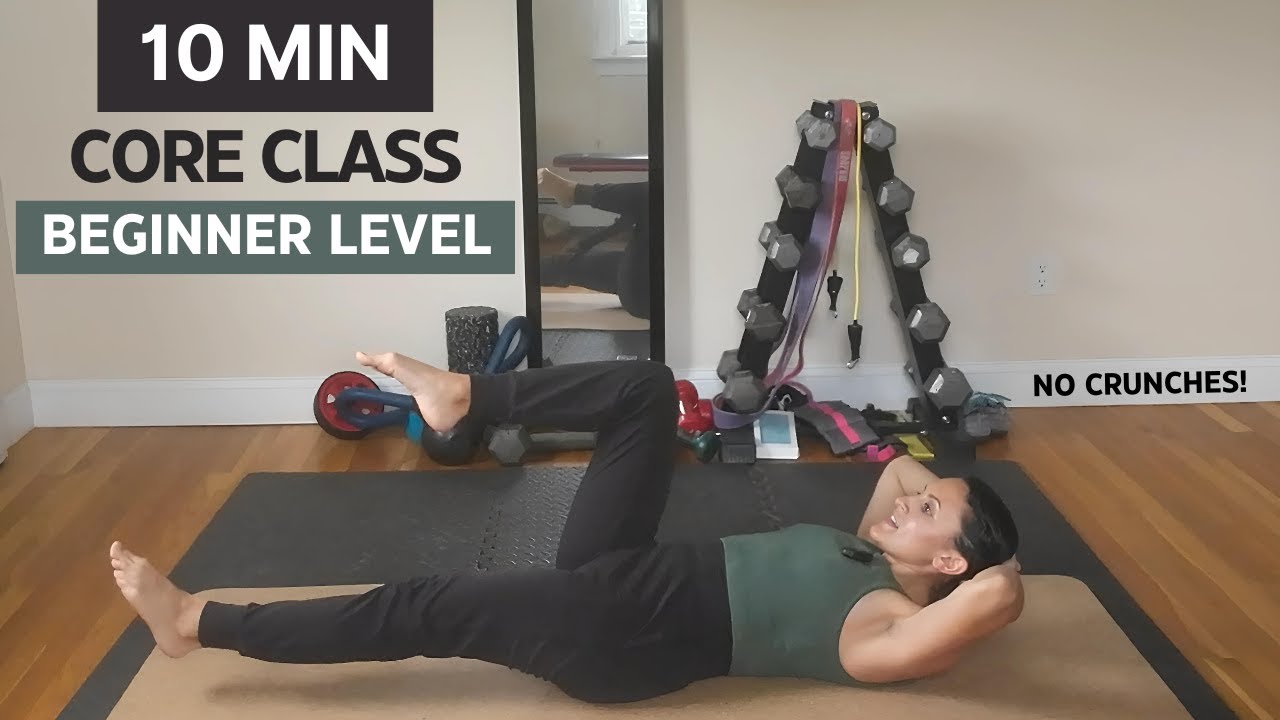 10 min Beginner Core Class: NO CRUNCHES! - YouTube