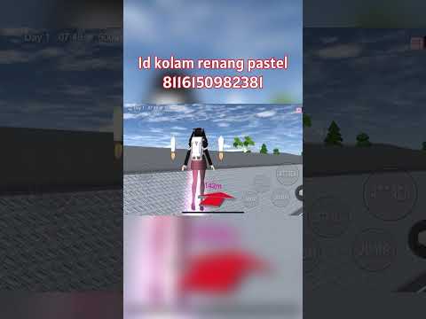 ID props Sakura School Simulator kolam renang / waterpark warna pastel pelangi