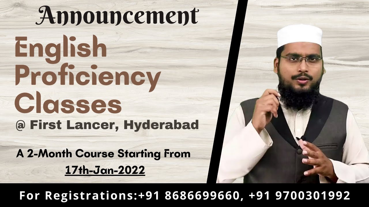 Announcement || English Proficiency Classes @ First Lancer, Hyderabad ...