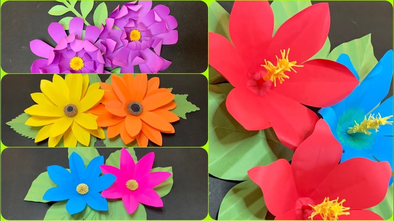 4 Easy Ways on Making Paper Flowers | Copy Papers - YouTube