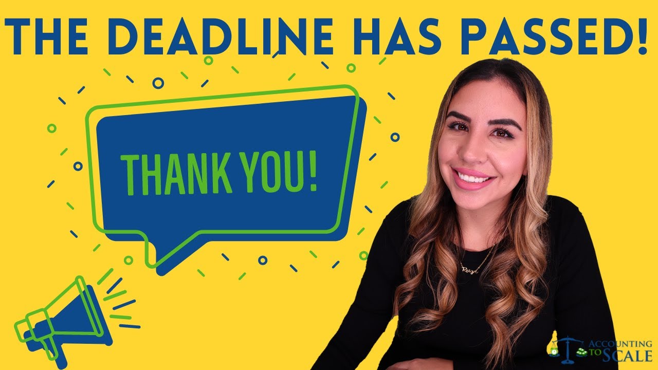 The Deadline has passed, Thank you! - YouTube