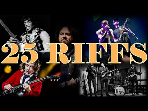 🎸 25 RIFFS & INTROS | Rock/Pop | How to play | Guitar Lesson | Easy to ...