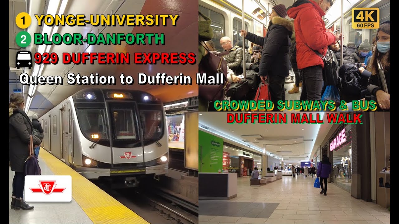 TTC POV Walk: Queen Station to Dufferin Mall Via Bloor-Yonge Station ...