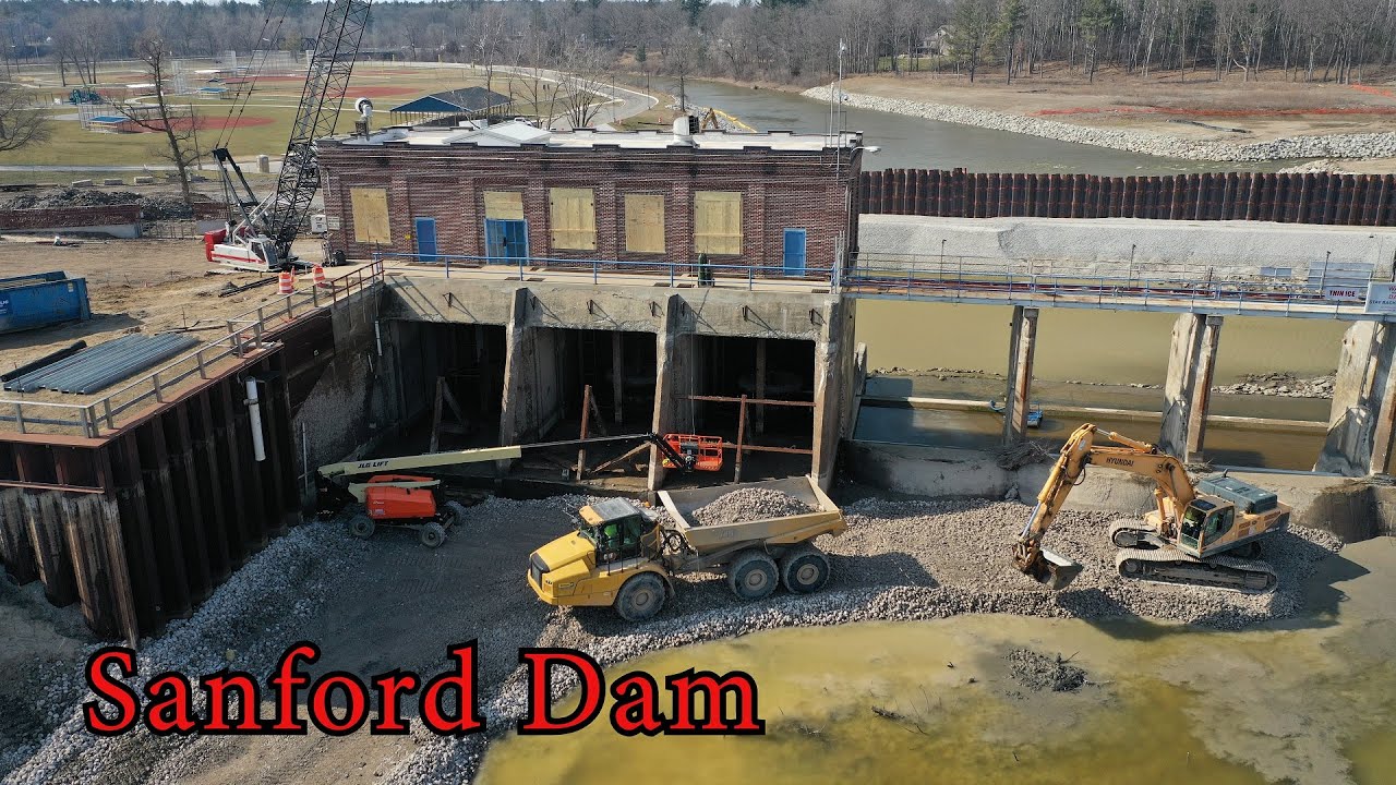 Sanford Dam Dewatering! - Powerhouse Work Started - Park Update - Drone ...