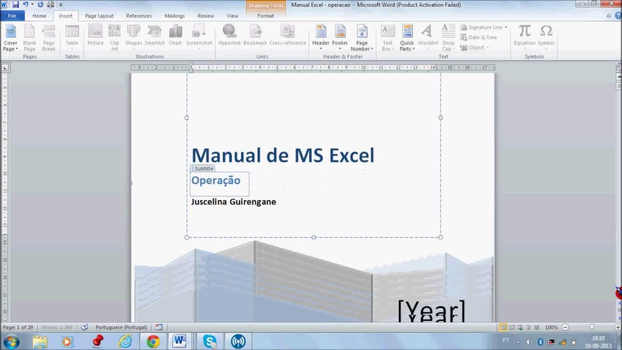 Como inserir capa - MS Word - YouTube