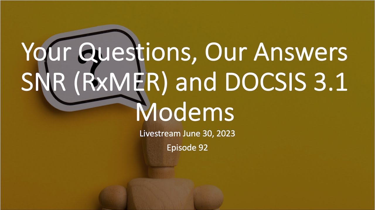 SNR (RxMER) and DOCSIS 3.1 Modems - YouTube