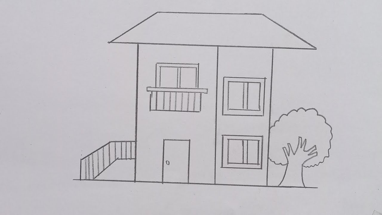 My home scenery drawing for kids tutorial // #drawing #new #home - YouTube