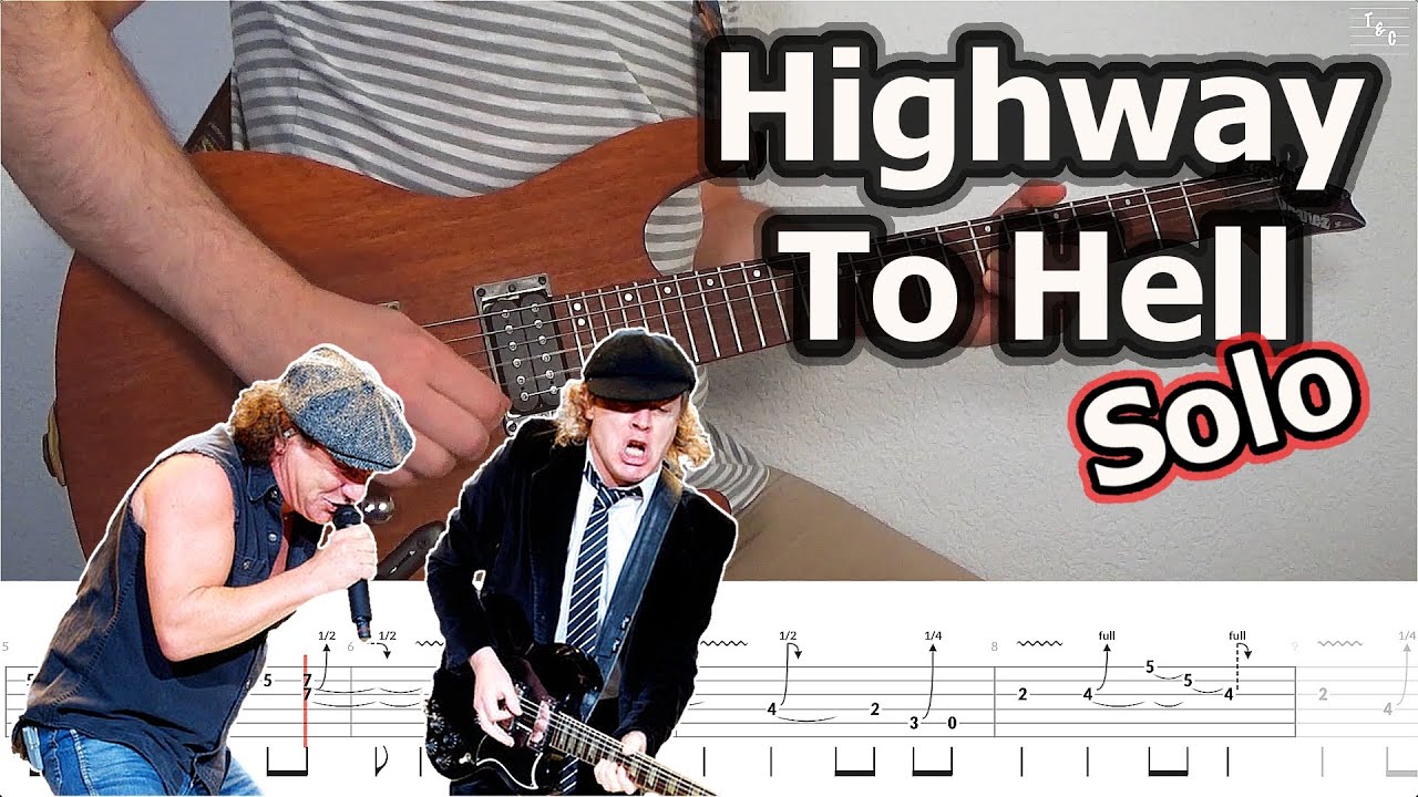 AC/DC - Highway To Hell Solo Tutorial | Slowed Down | Tabs - YouTube