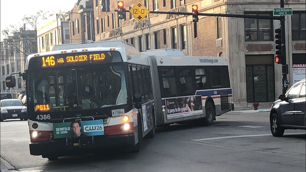 CTA New Flyer D60LFR #4386 - 146 Inner Drive/Michigan Express - YouTube