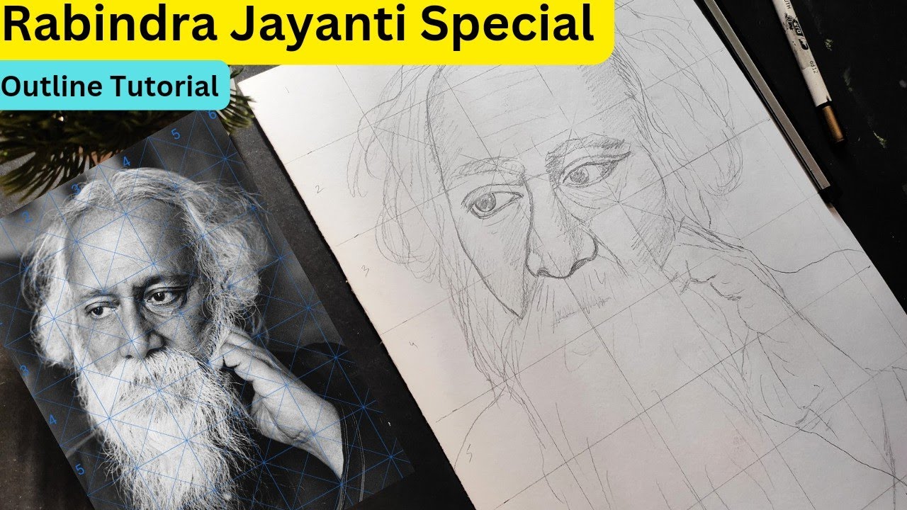 Rabindra Nath Tagore Drawing for Beginners - YouTube
