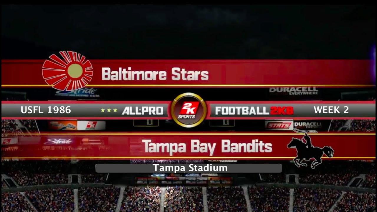 The Lost Seasons: USFL 1986 Week 2 - Baltimore Stars (1-0) @ Tampa Bay ...