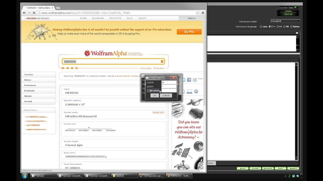 dj3500's screencast: TopCoder SRM 605 - YouTube