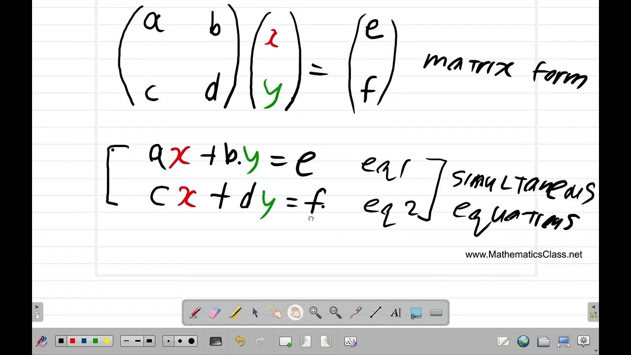 Solving Linear Equations Using Matrices Explanation - YouTube