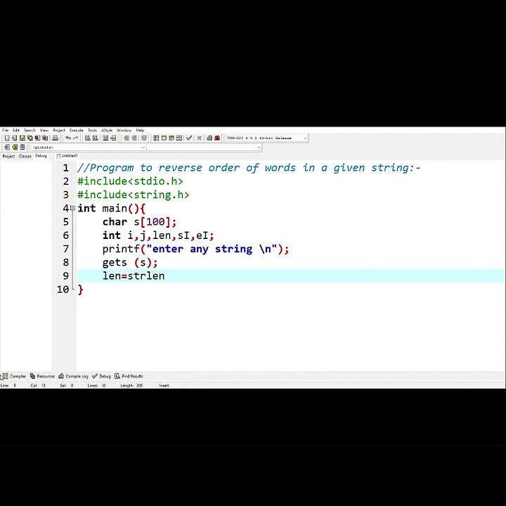 Program to print reverse order of words in a string in C programming language - YouTube