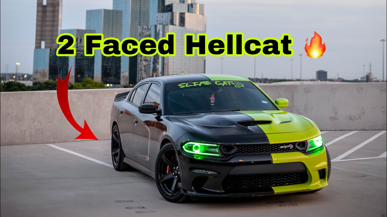 CUSTOM WRAP DONE FOR A 2019 DODGE CHARGER HELLCAT ( 2FACED LOOK 🥵 ...