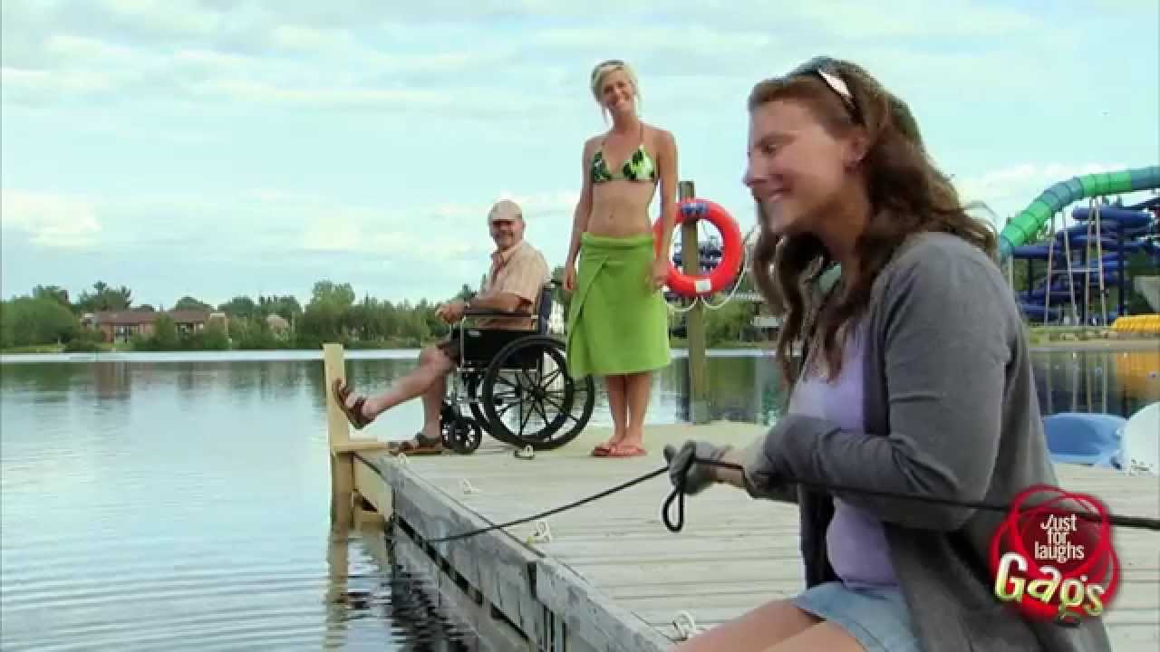 Disabled Man Falls In Water Prank - YouTube