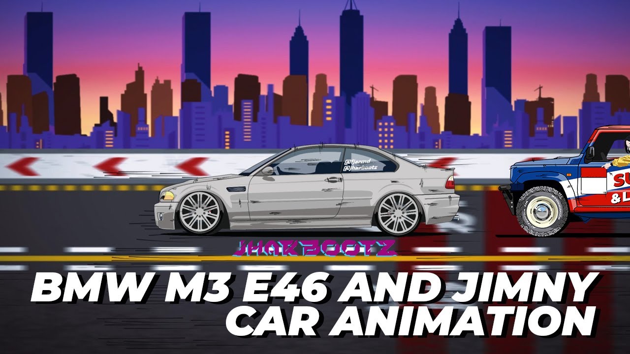 M3 E46 AND JIMNY RALLY, SIDEVIEW CAR ANIMATION, WITH CHILL SONG - YouTube