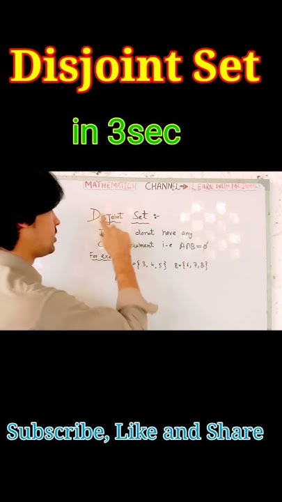 Disjoint set||What is disjoint set||learn with Mr jamal - YouTube