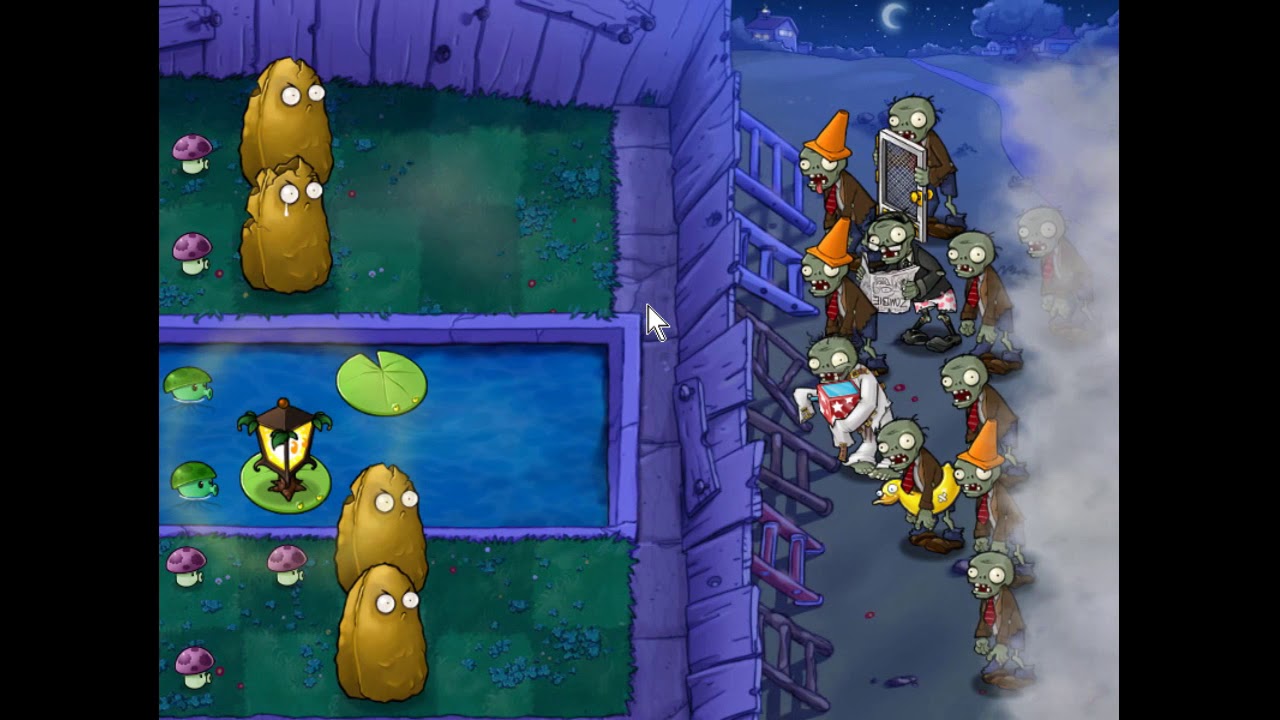 Plants vs zombies český Let's Play - 18. Survival - night pool, roof ...