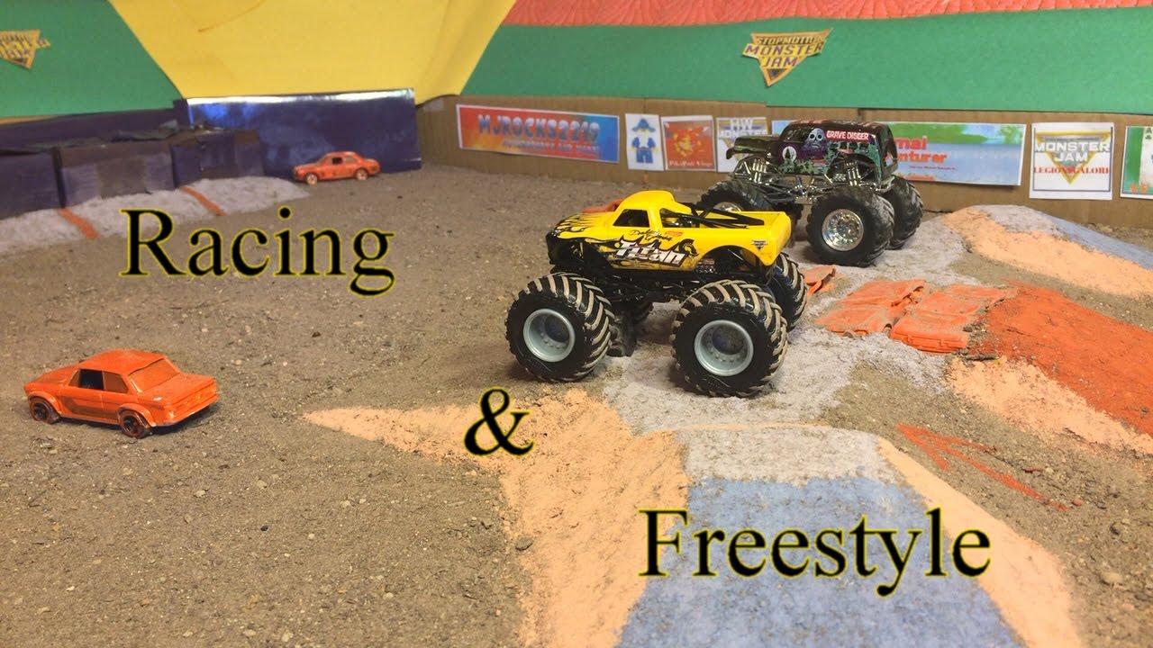 StopMotion MonsterJam: Indianapolis! Racing and Freestyle - YouTube