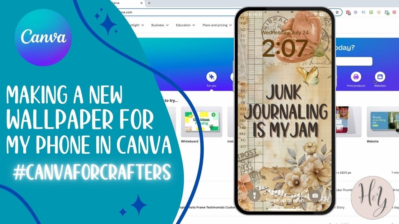 Canva For Crafters | Making New Wallpaper for My Phone - YouTube