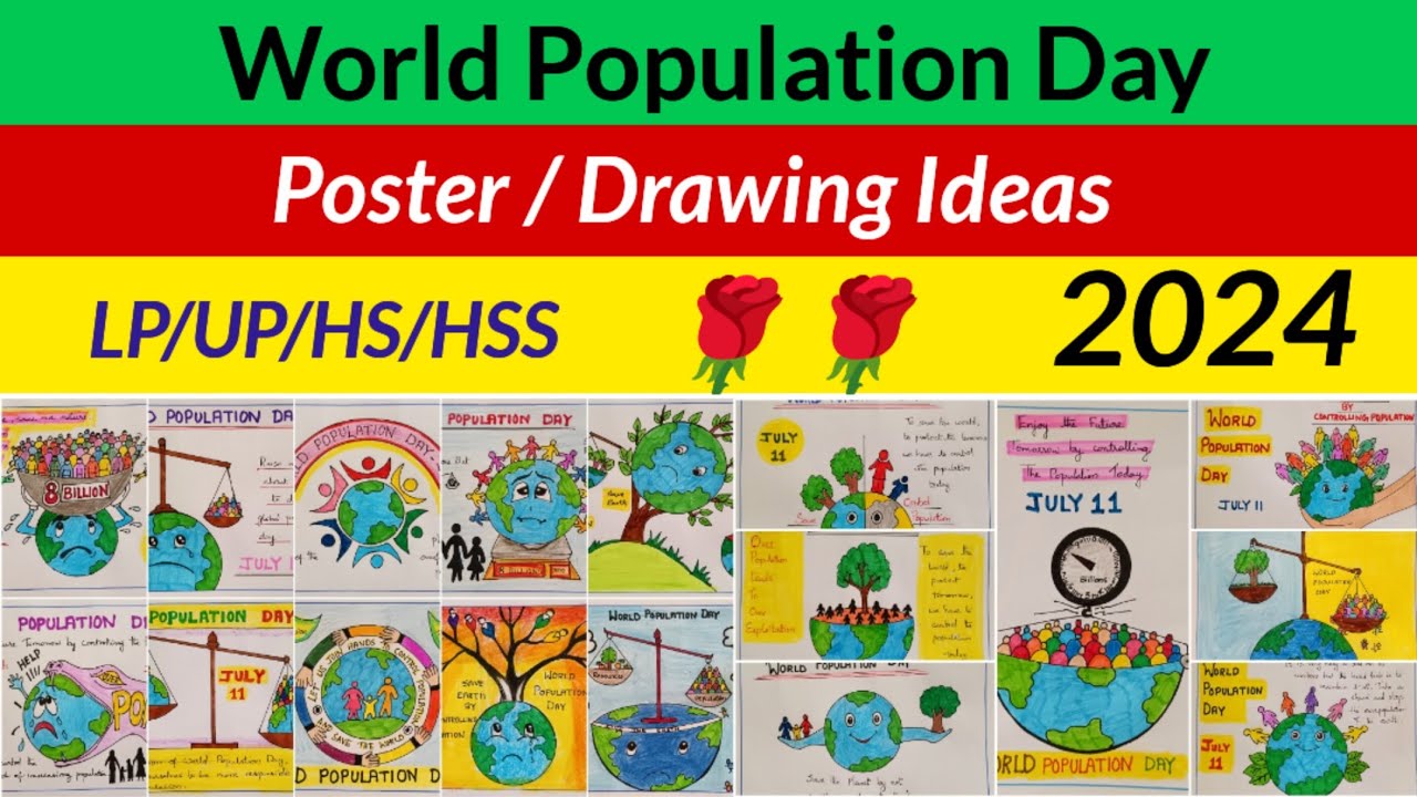 World Population Day Drawing ideas 2024 | World Population Day Poster ...