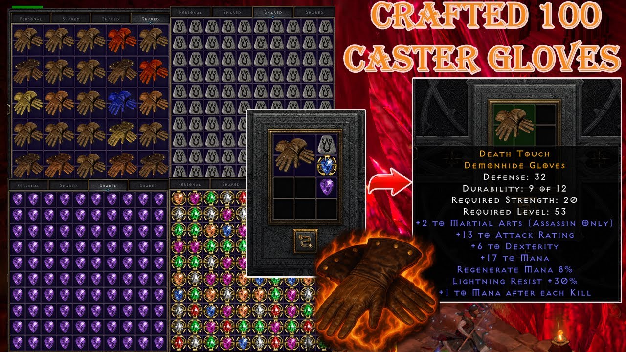 What Happens When You Craft 100 Caster Gloves in Diablo 2: Resurrected ...