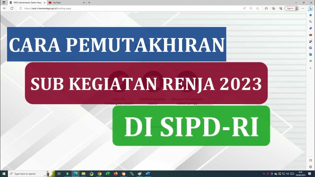 Cara Melakukan Pemutakhiran Sub Kegiatan RENJA 2024 di SIPD-RI - YouTube